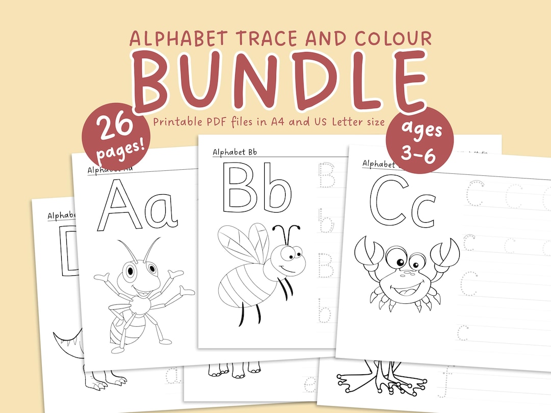 Alphabet Tracing Worksheets With Colouring - Preschool, Reception and ...