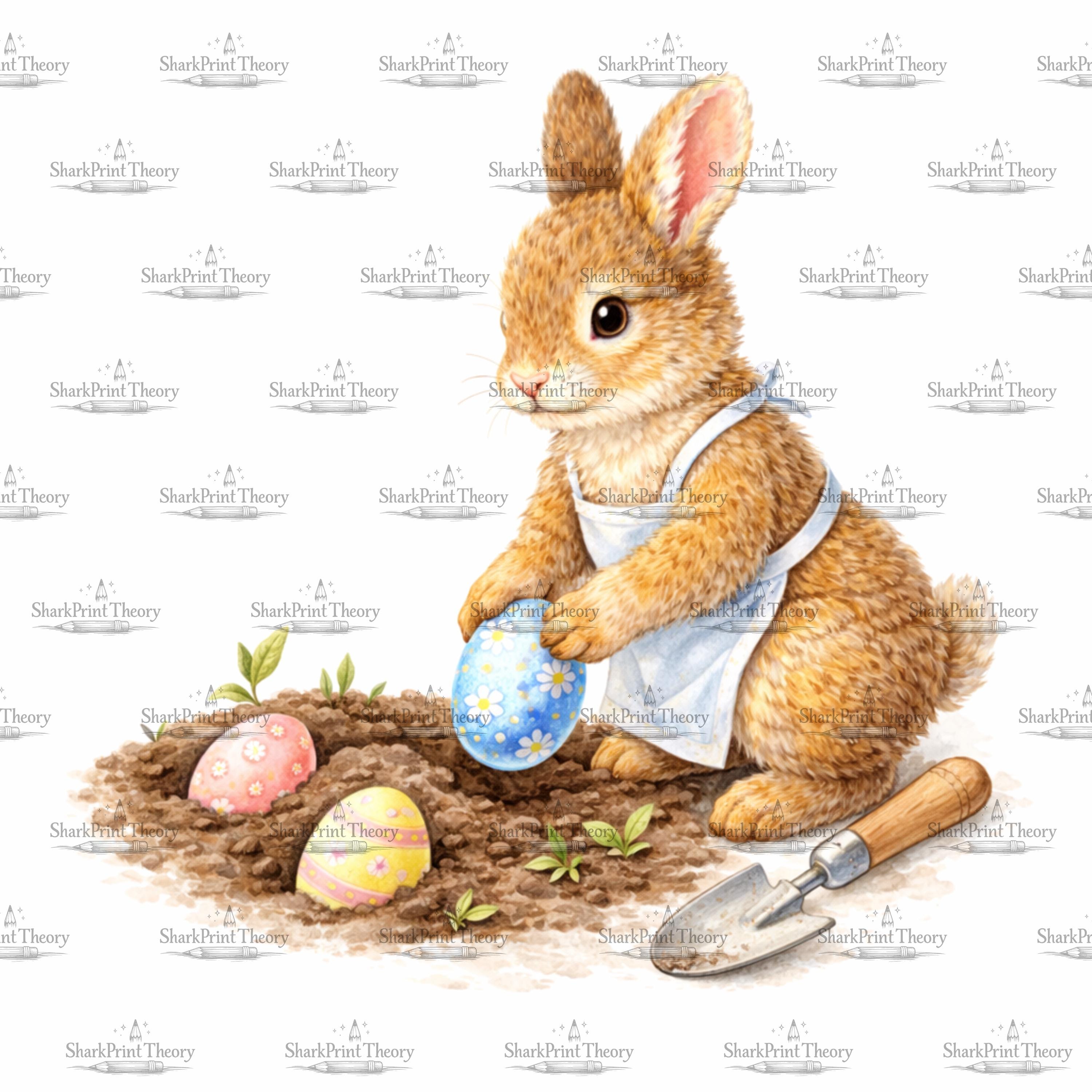 Easter Watercolor Clipart Bundle 3 – Bunny, Chick, Lamb & Easter Eggs ...
