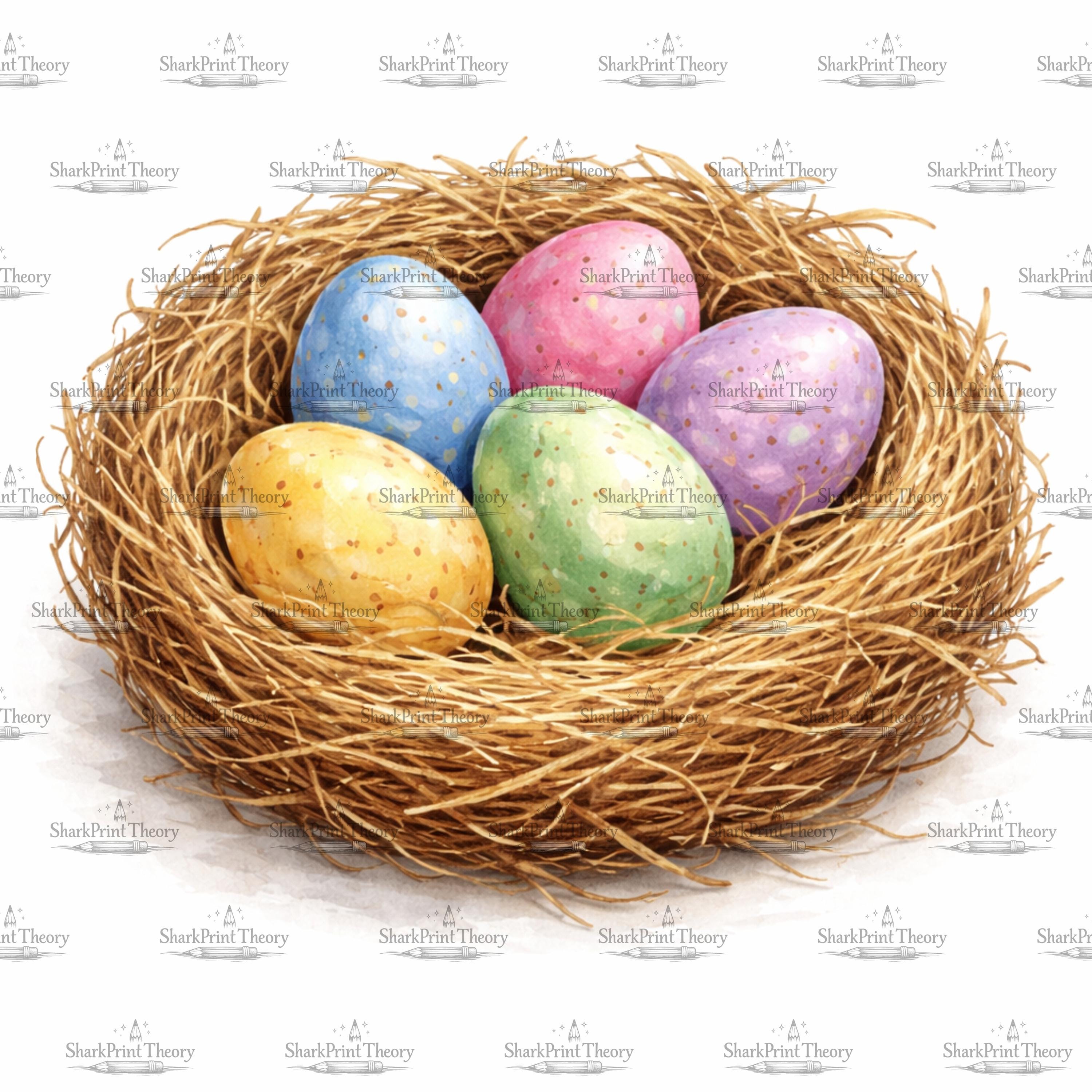 Easter Watercolor Clipart Bundle 3 – Bunny, Chick, Lamb & Easter Eggs ...