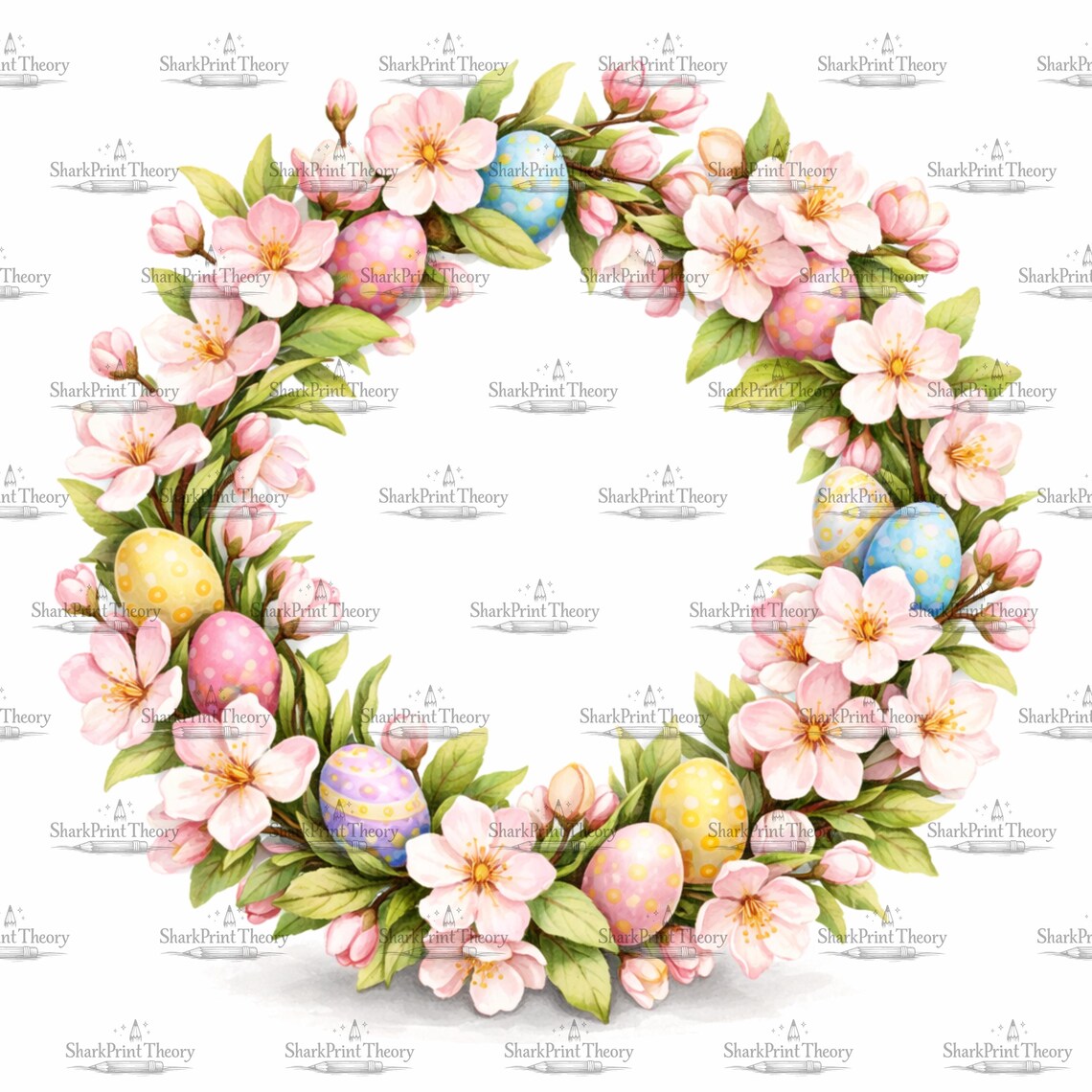 Easter Watercolor Clipart Bundle 3 – Bunny, Chick, Lamb & Easter Eggs ...