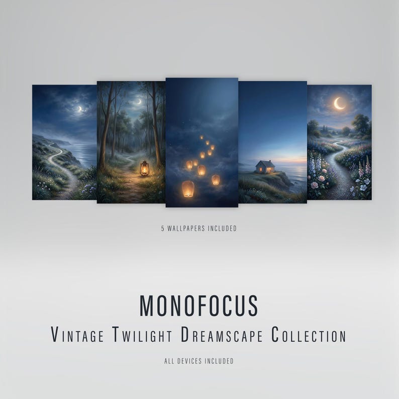 Twilight Dreamscape Wallpaper Collection (5 Pack), Cozy Night Sky ...
