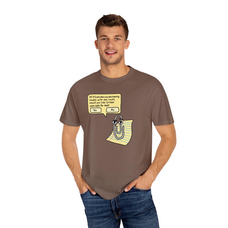 JUDGY MICROSOFT CLIPPY Climbing Bro Comfort Colors Tee, Climber Boxy T ...