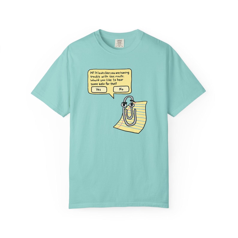 JUDGY MICROSOFT CLIPPY Climbing Bro Comfort Colors Tee, Climber Boxy T ...