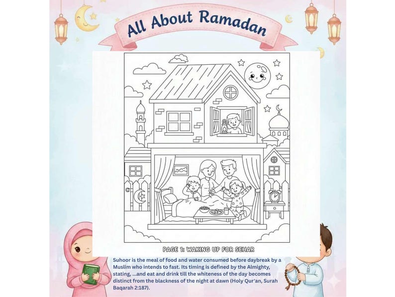 Kids Ramadan 2026 Coloring Book Ages 3-10 | Quran Hadith PDF - Etsy