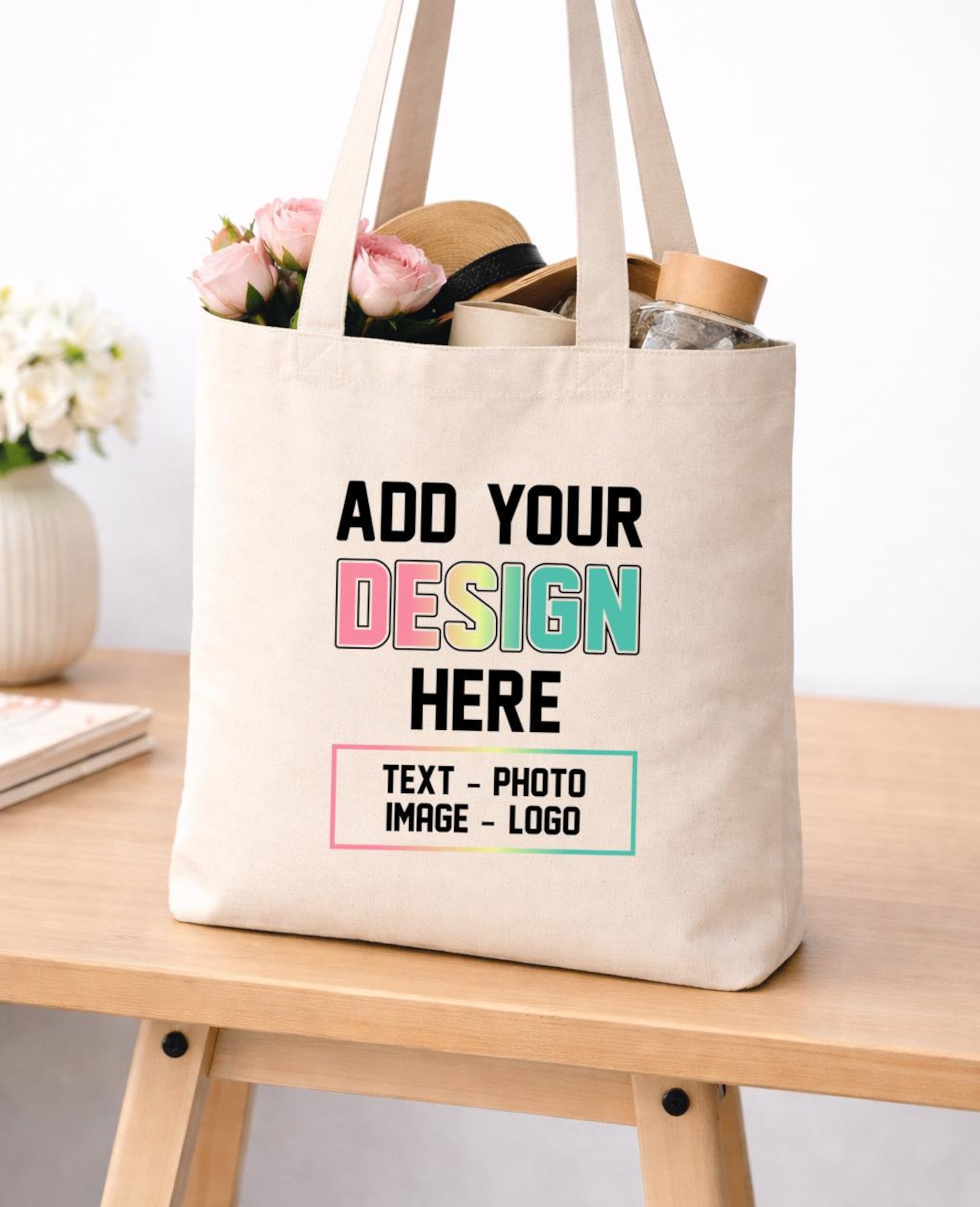 Custom Bulk Promotional Tote Bag, Personalized Text Bag, Custom Logo ...
