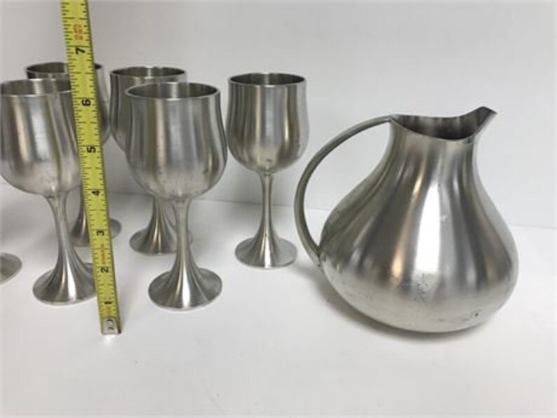 Selangor Pewter Goblets and Pitcher Pewter Dish 8 Pcs. - Etsy