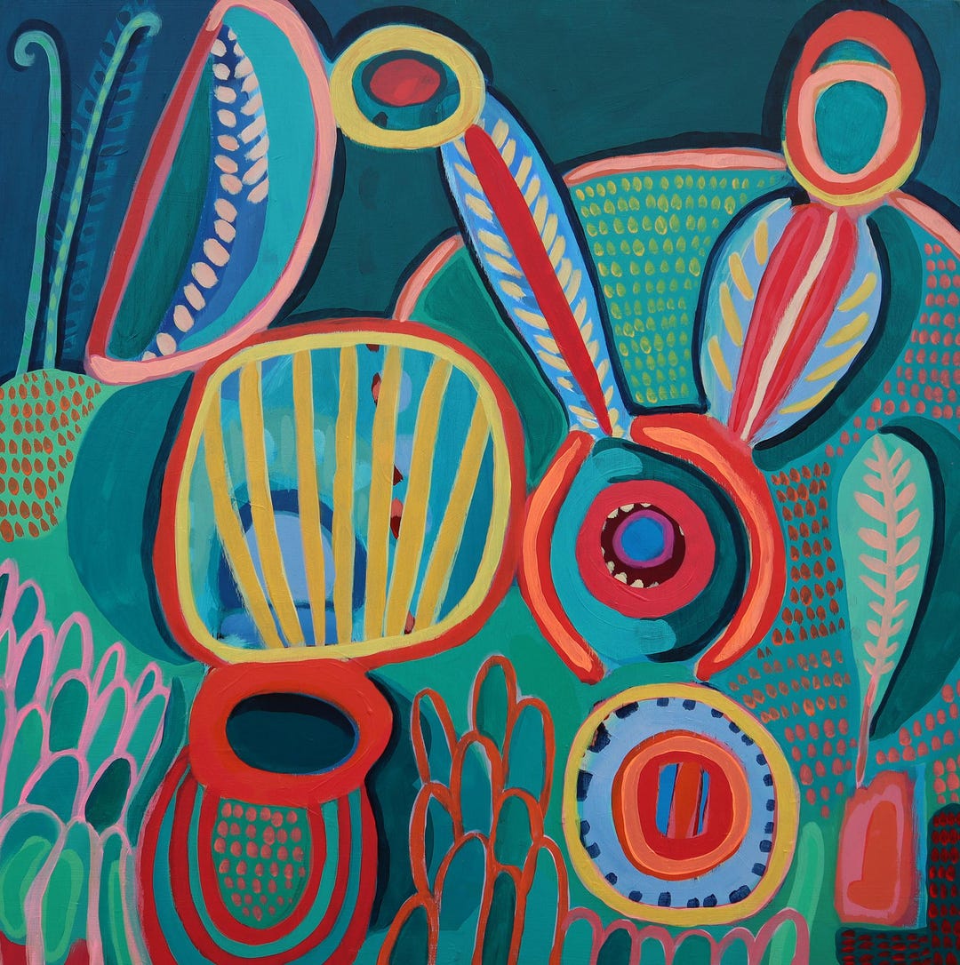 Original Abstract Painting, Whimsical AF - Etsy