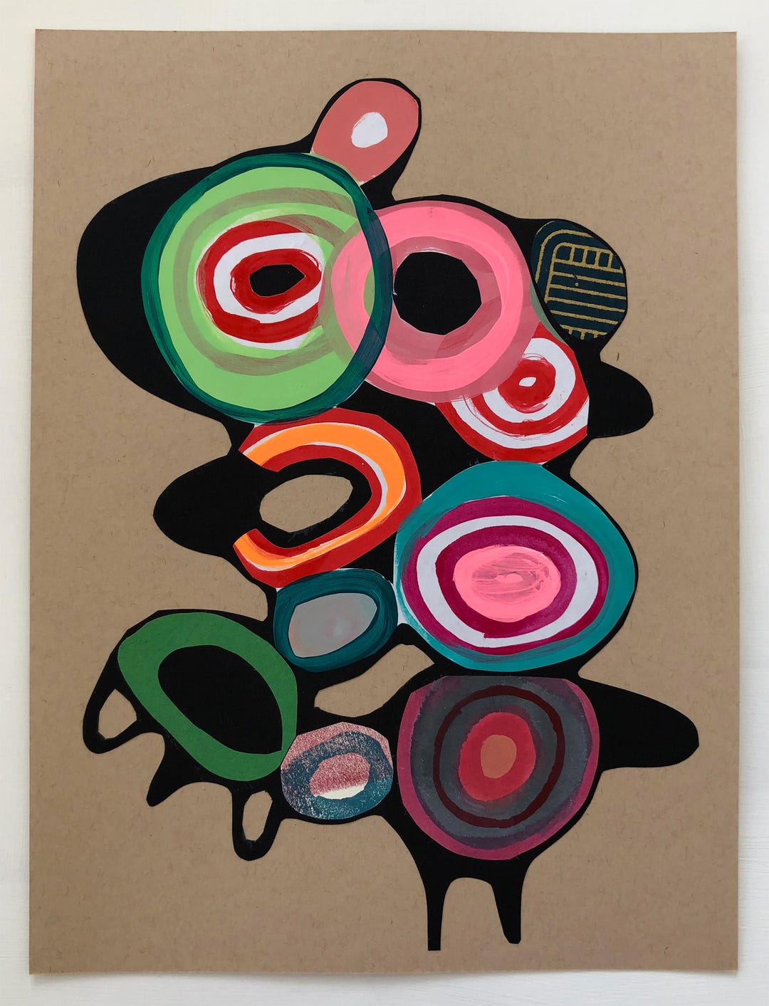 Collage on Brown Paper, Original Mixed Media Collage - Etsy