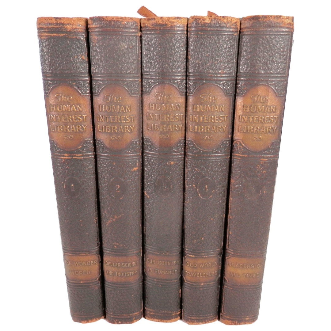 1926 the Human Interest Library Volumes 1-5 Books Hardcover Reference ...