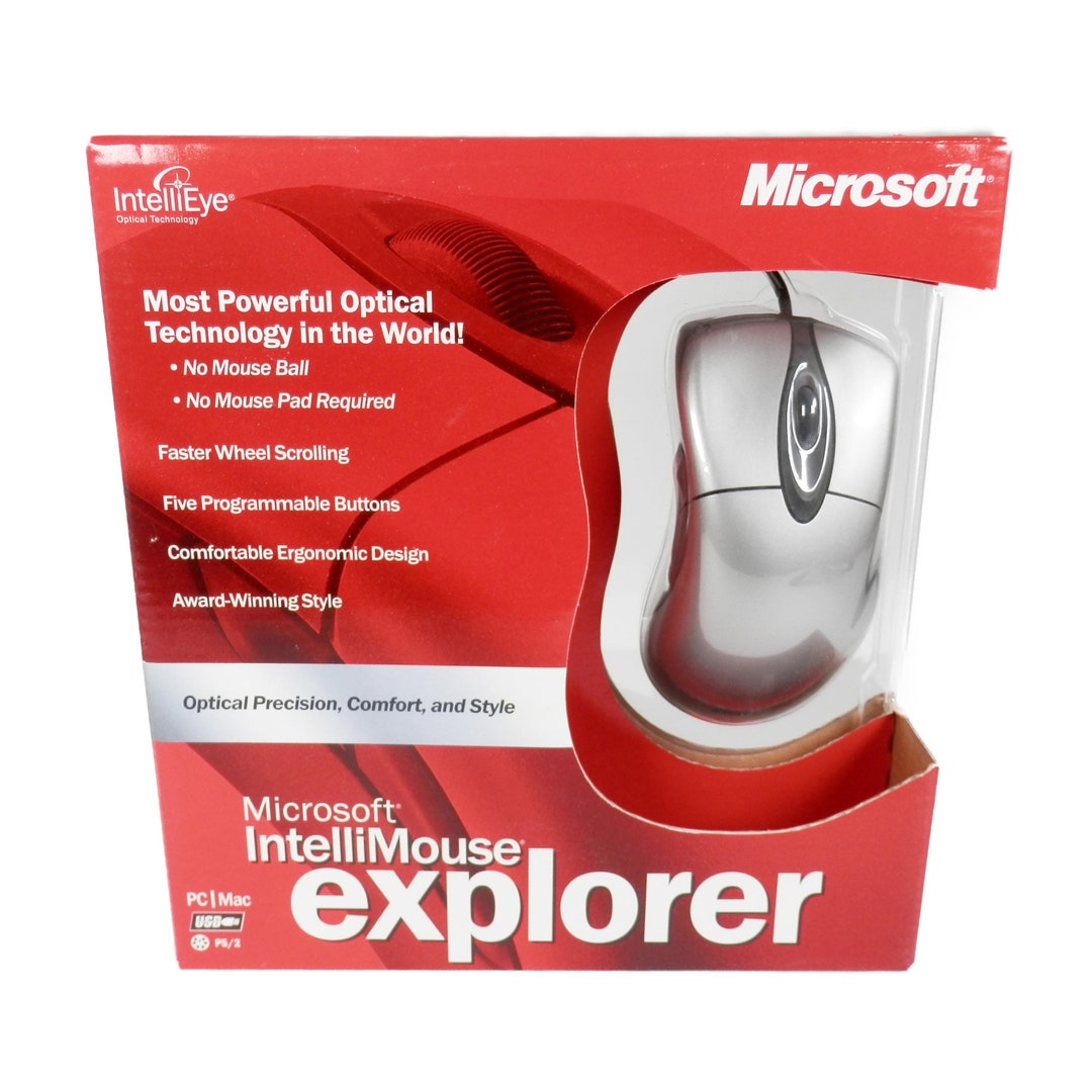 2001 Microsoft Intellimouse Explorer Mouse New PS2 USB Optical Buttons ...