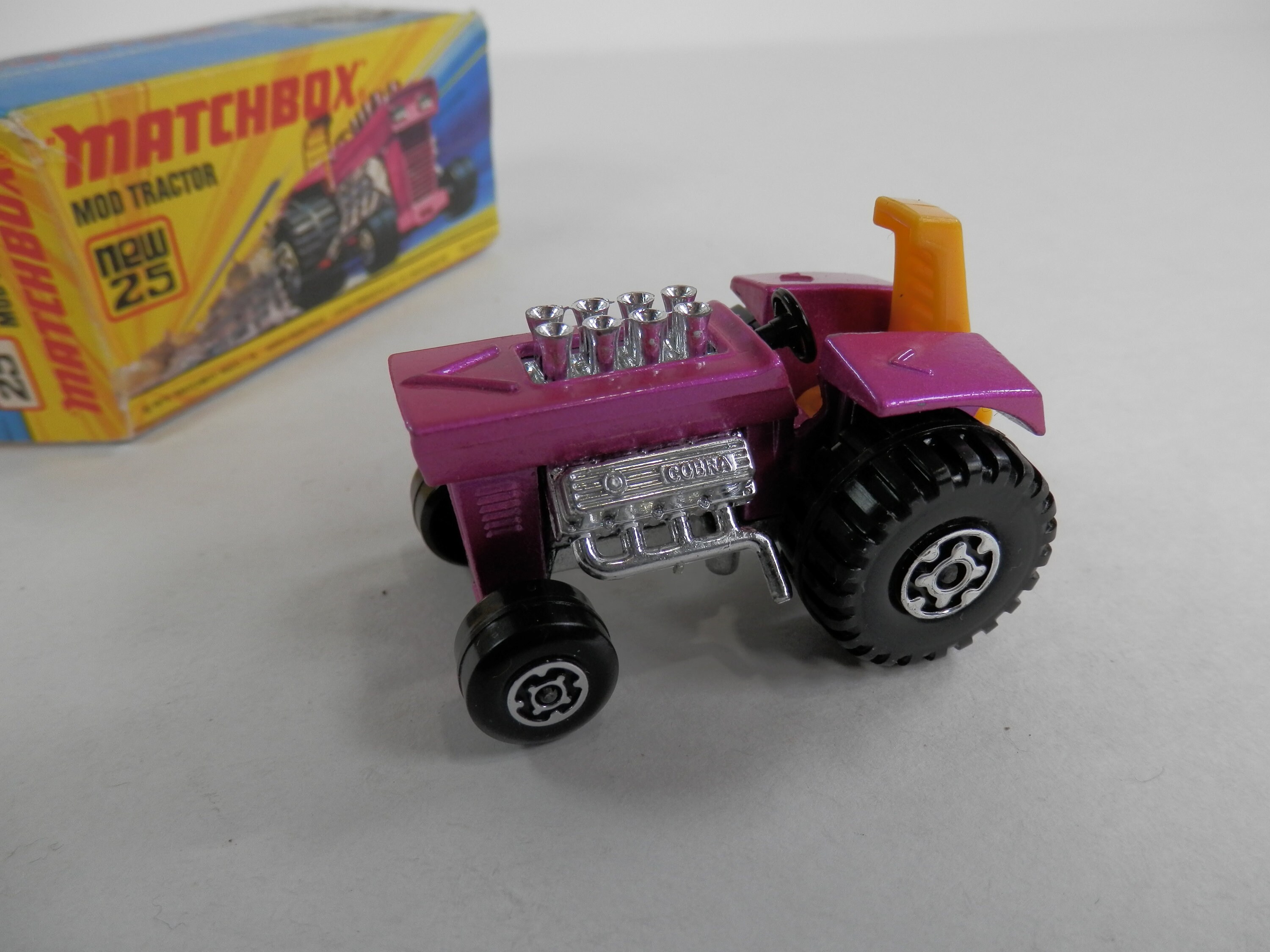 Vintage 1972 70s Matchbox Mod Tractor Purple No. 25 New 25 Yellow Seat ...