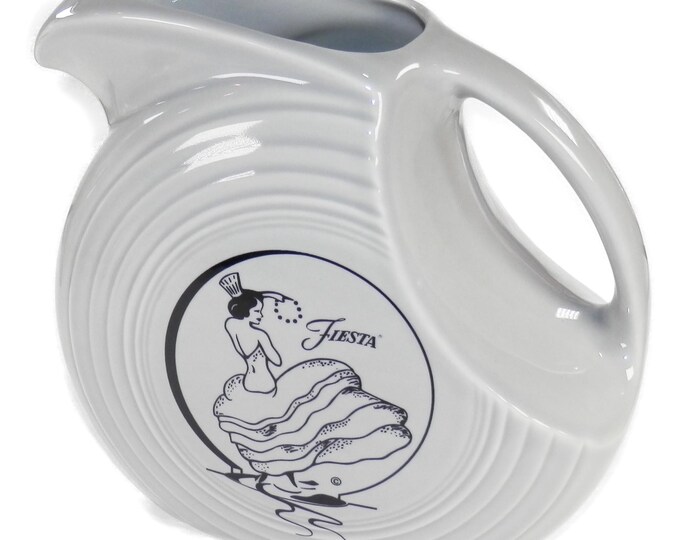 Fiestaware 64 Oz Dancing Lady Disk Pitcher Fiesta Gray Pearl 1999 ...