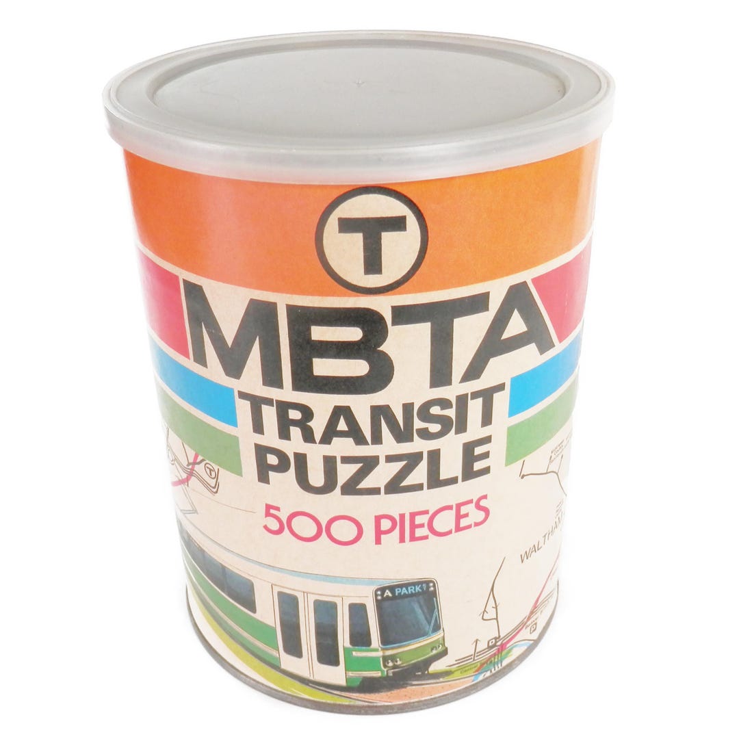 Vtg Boston Mass MBTA Transit Puzzle T Map 500 Pieces Rawding Bus Park ...