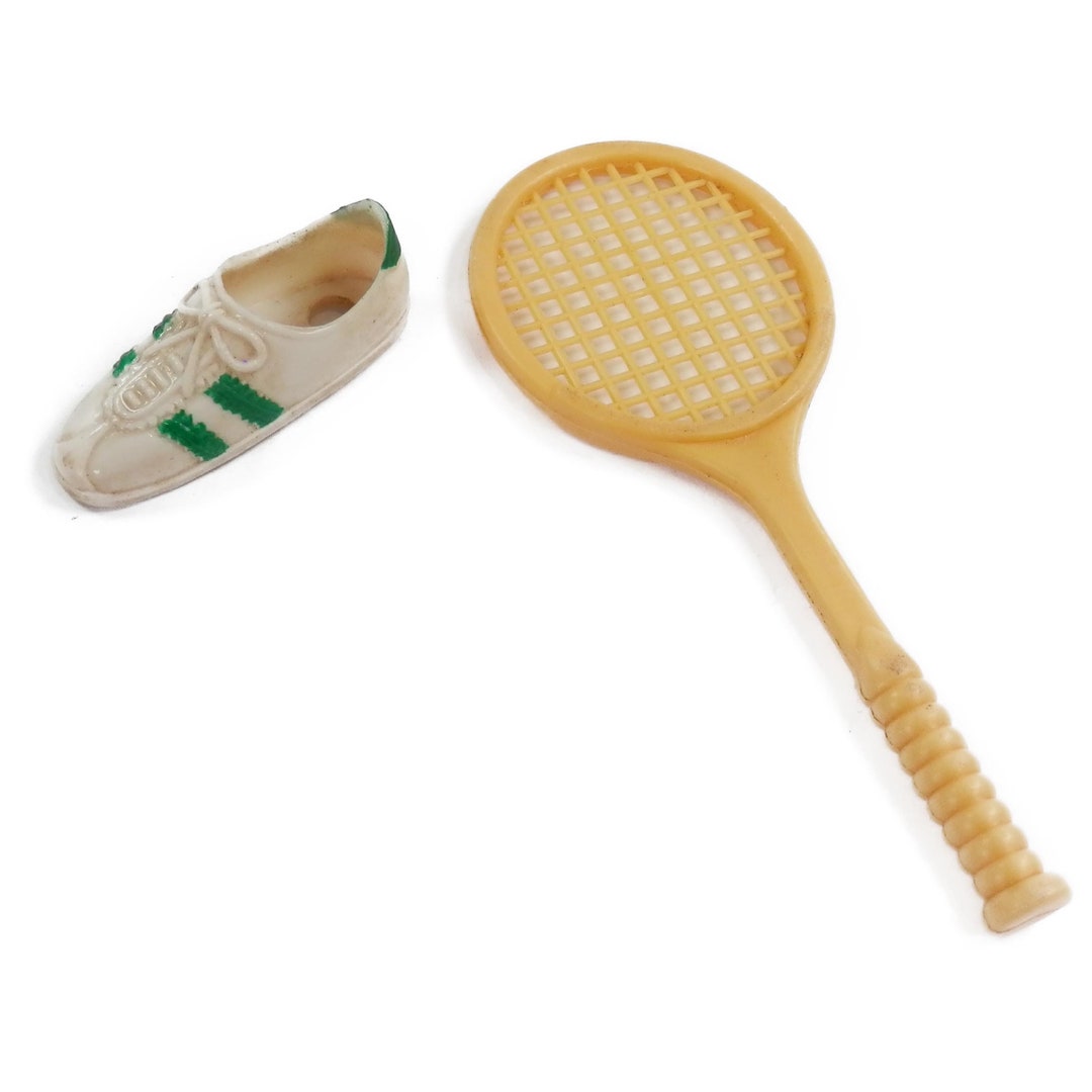 Vintage 1974 Kenner Dusty Doll Green Striped Tennis Shoes & Racket 70s ...