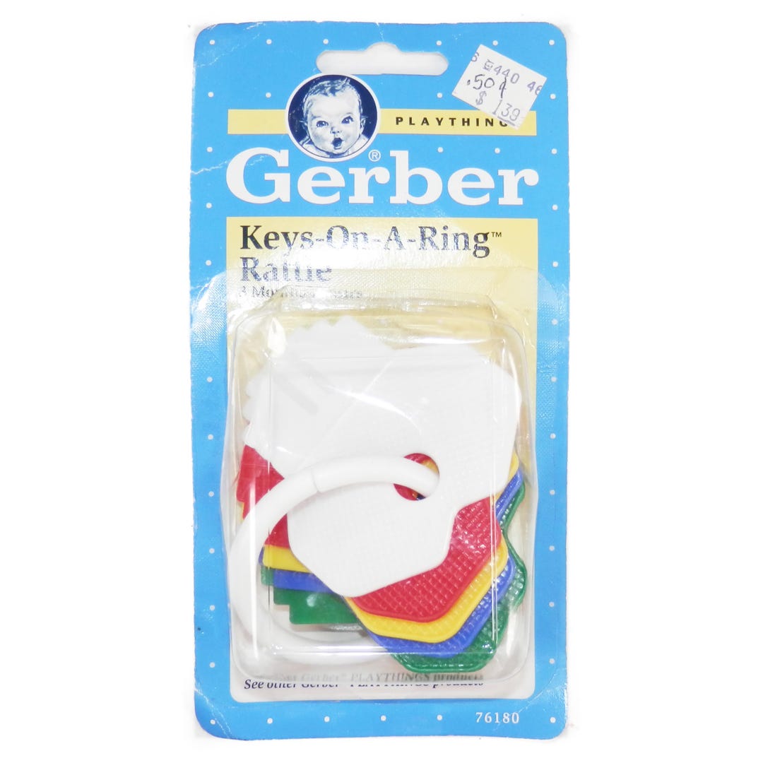 New Vintage 1991 Gerber Plaything Baby Keys on A Ring Toy 90s 3-6 Mths ...