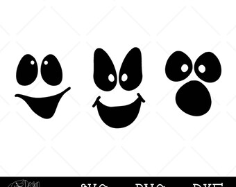Spooky Faces Halloween Clipart Clip Art Halloween Ghost or | Etsy