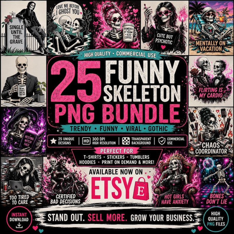 Snarky Skull PNG Bundle | Funny Sarcastic Skeleton Quotes | Sublimation ...