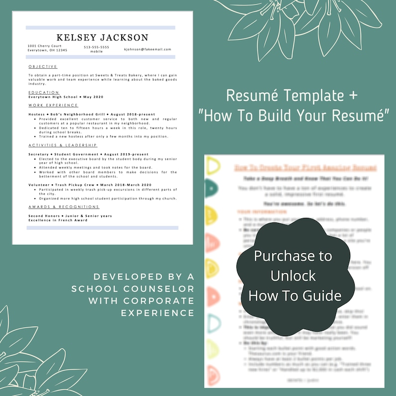 Simple Resume Template Canva and MS Word / How to Create a Resume ...