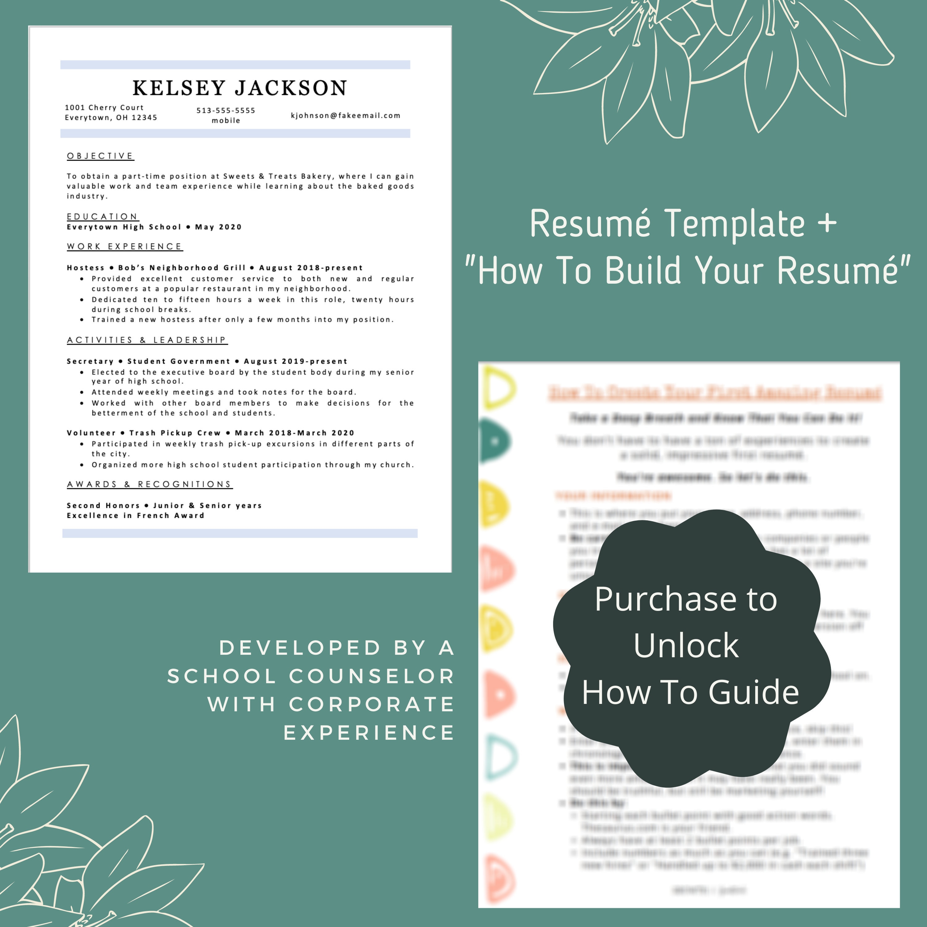 Simple Resume Template Canva and MS Word / How to Create a Resume ...