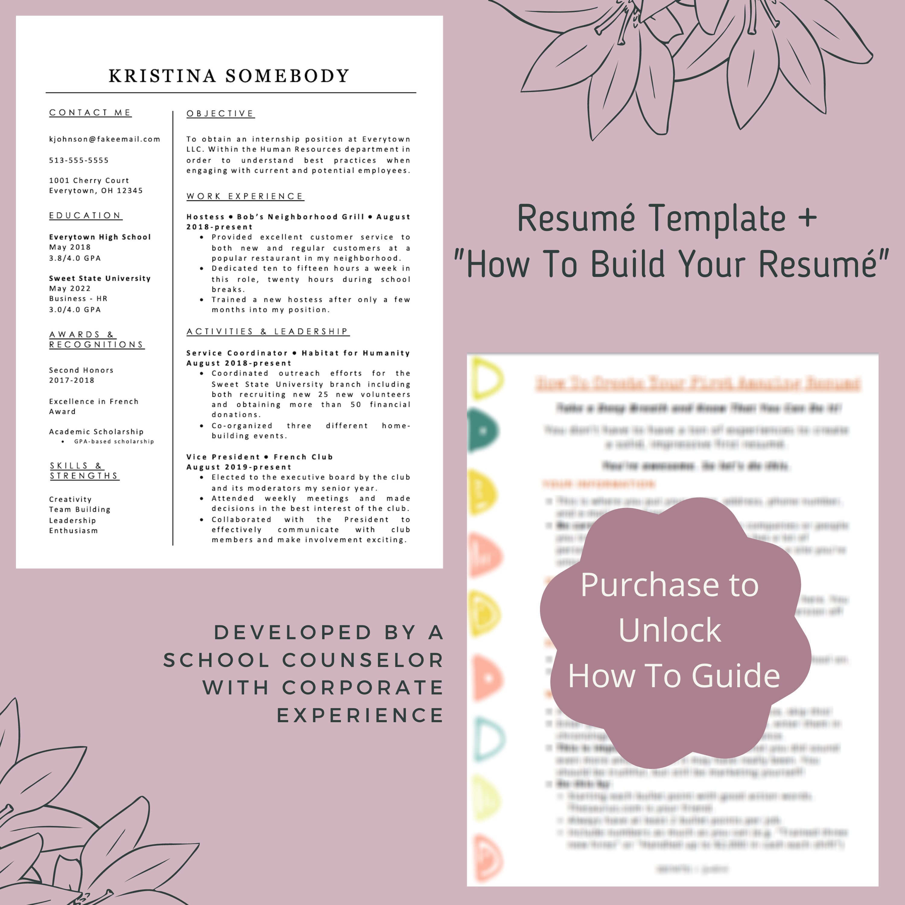 Simple Resume Template Canva and MS Word / How to Create a Resume ...