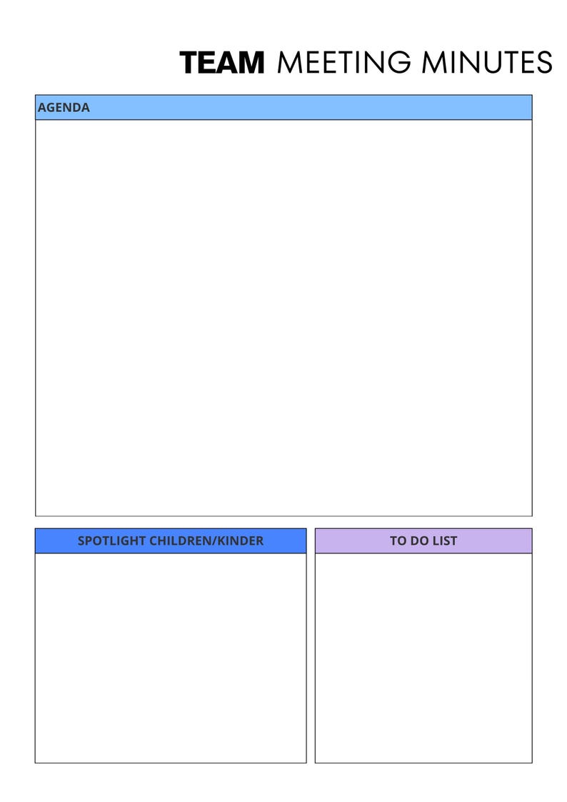 School Staff Meeting Minutes Template Canva, Editable Teacher Meeting ...
