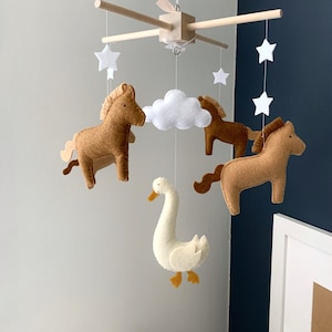 Baby Mobile Horses, Baby Mobile Duck, Goose Mobile, Baby Crib Mobile ...