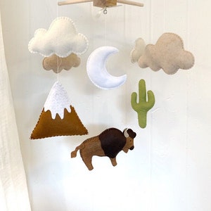 Baby Mobile Bison - Baby Mobile Buffalo- Bison Nursery - Bison Mobile ...
