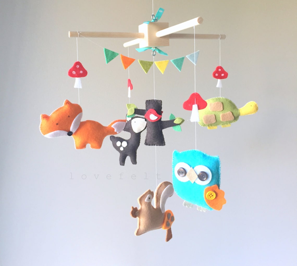 Woodland Baby Mobile Fox Baby Baby Mobile Woodland - Etsy