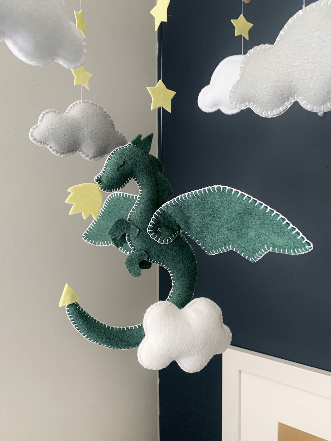Baby Mobile - Dragon Mobile - Felt Mobile - Baby Mobile Dragon - Dragon ...