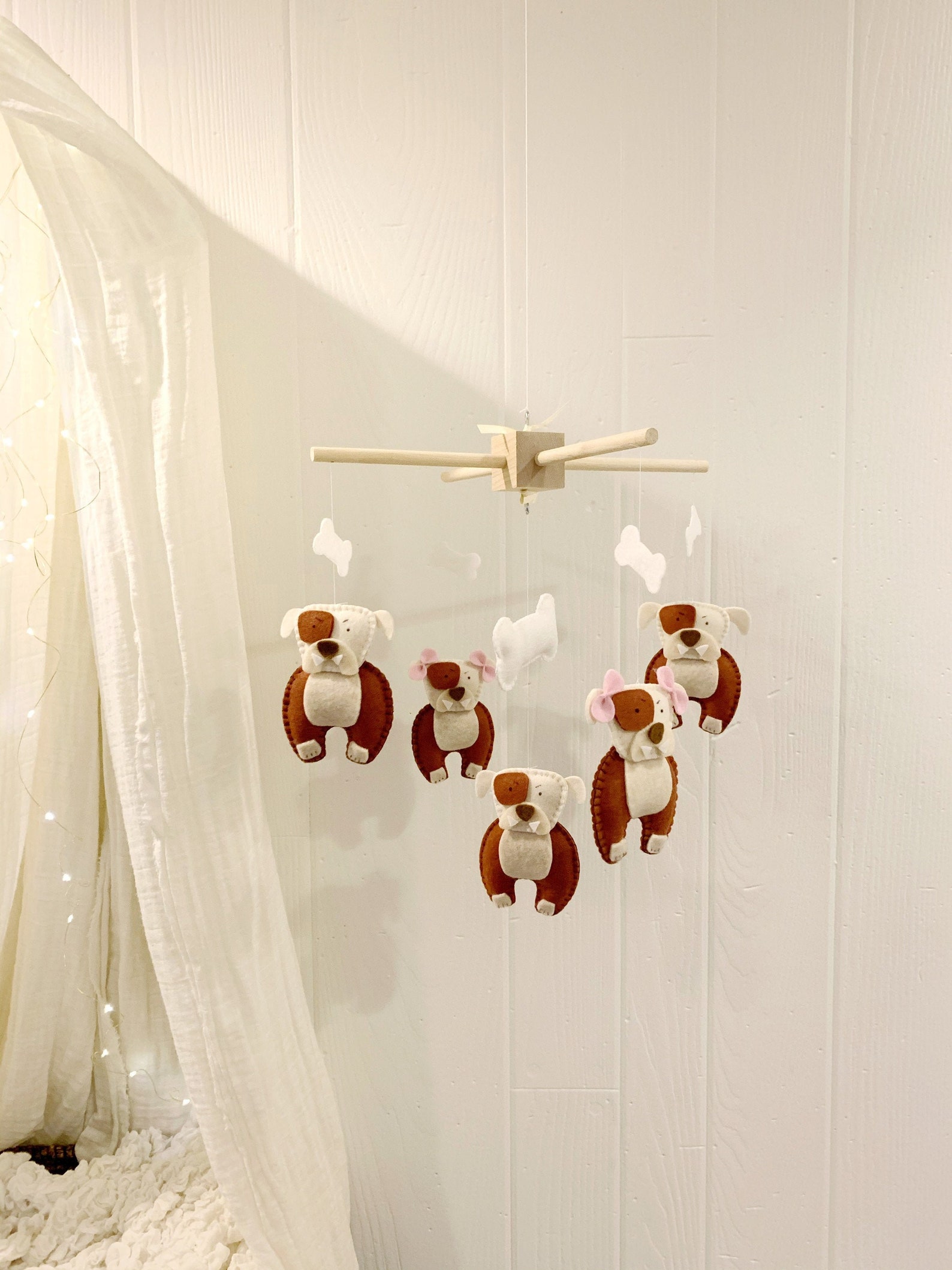Baby Mobile - Baby Mobile Dog - Bulldog Mobile - Dog Mobile - Moon ...