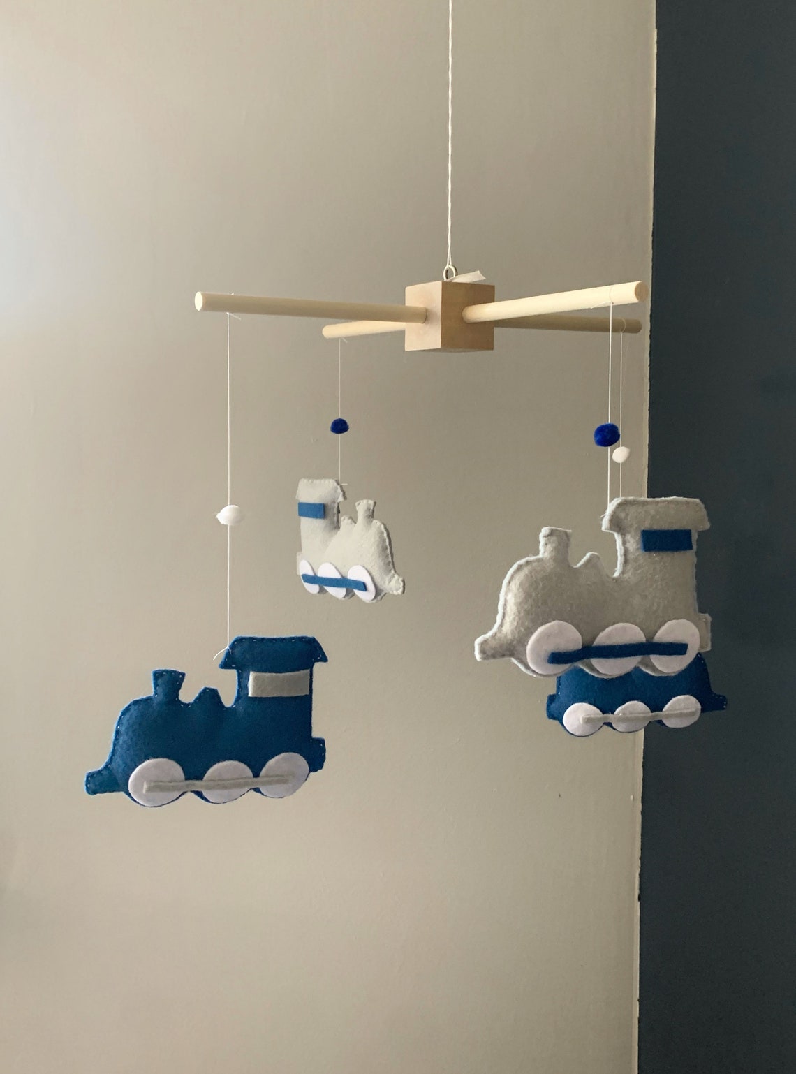 Baby Mobile Boy Theme -baby Crib Mobile - Train Mobile - Neutral Baby ...