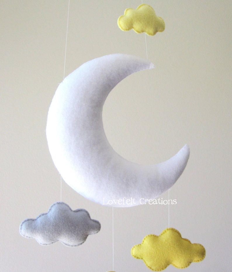 Baby mobile Moon baby mobile moon and stars cloud mobile | Etsy