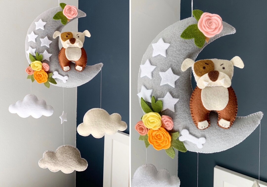 Baby Mobile Dog, Puppy Mobile, Bulldog Mobile, Nursery Mobile Dog, Pet ...