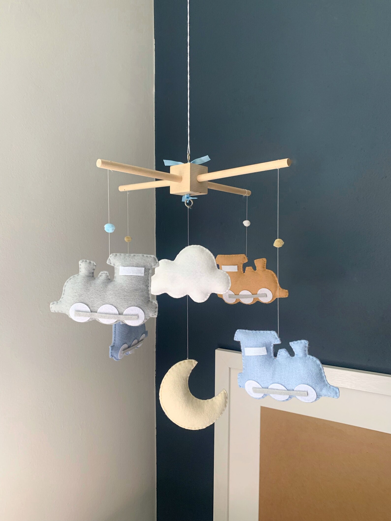 Baby Mobile -baby Crib Mobile - Train Mobile - Train Baby Mobile - Crib ...