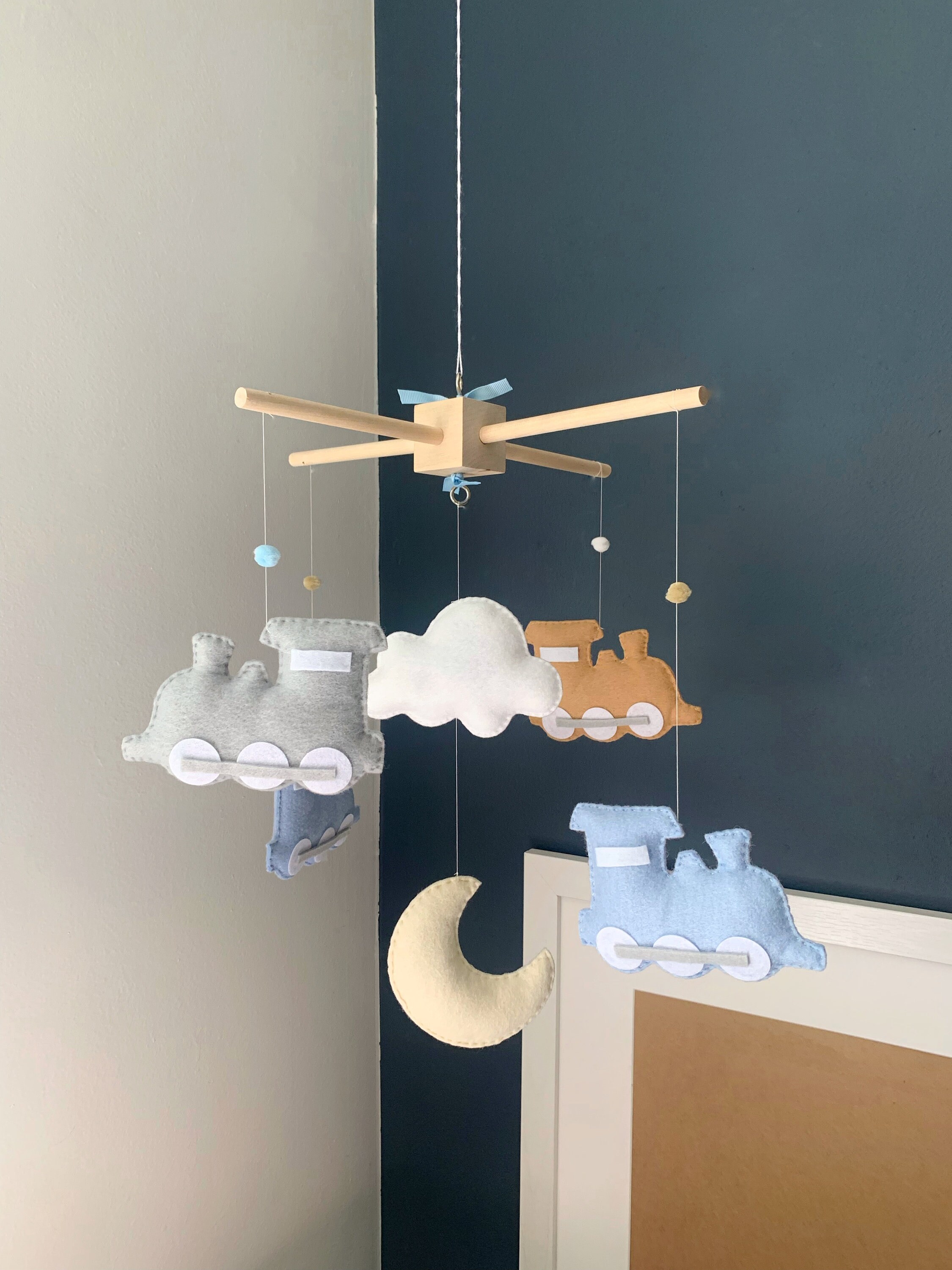 Baby Mobile -baby Crib Mobile - Train Mobile - Train Baby Mobile - Crib ...