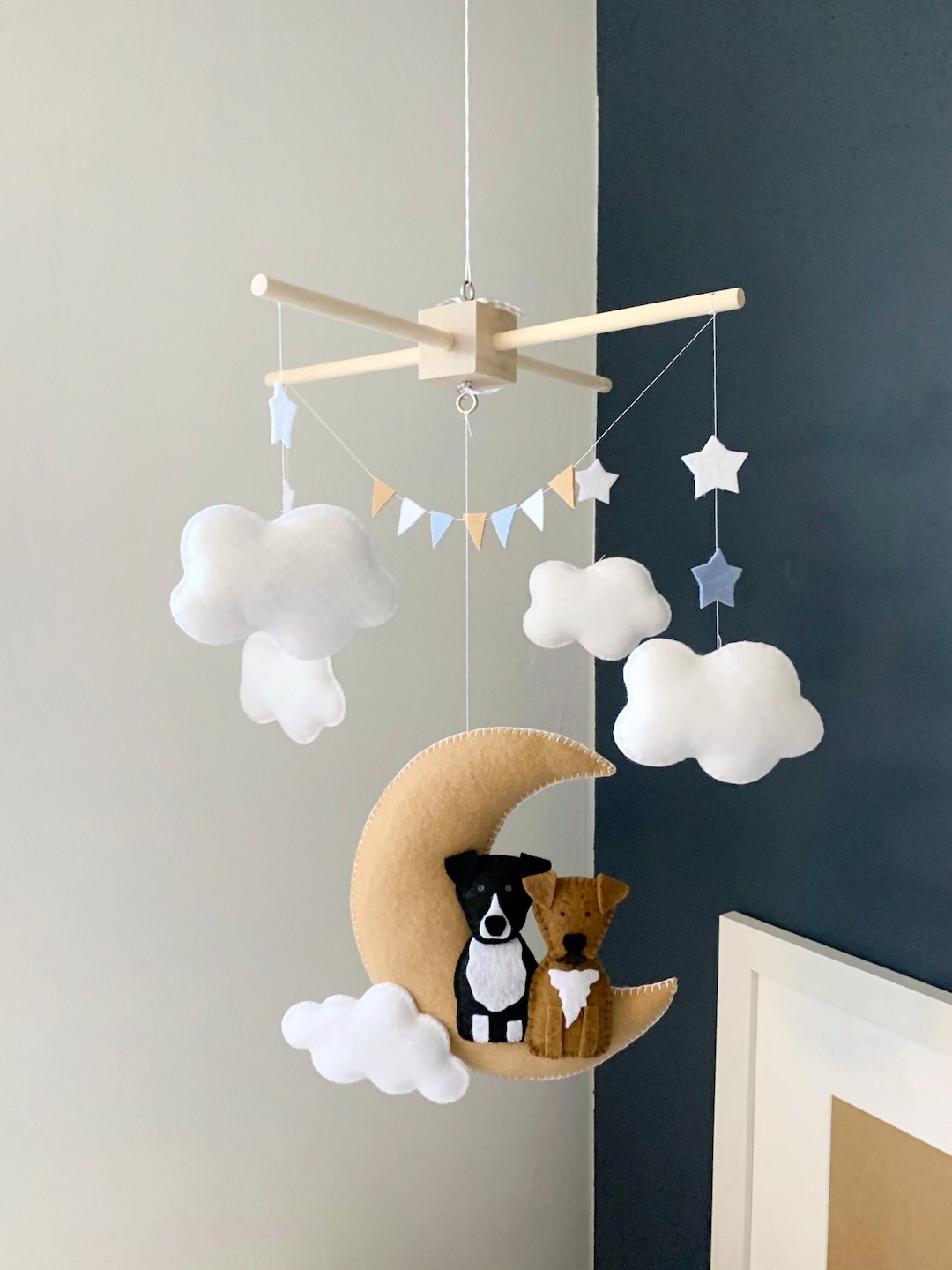 Baby Mobile Dogs - Dog Mobile - Nursery Decor Dogs - Moon Baby Mobile ...