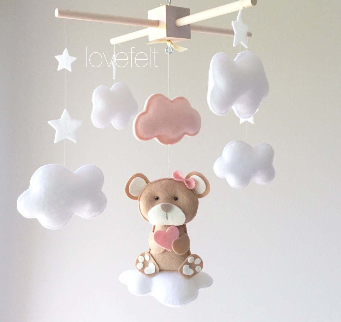 Baby Mobile Bear Mobile Clouds Mobile Teddy Bear Mobile - Etsy