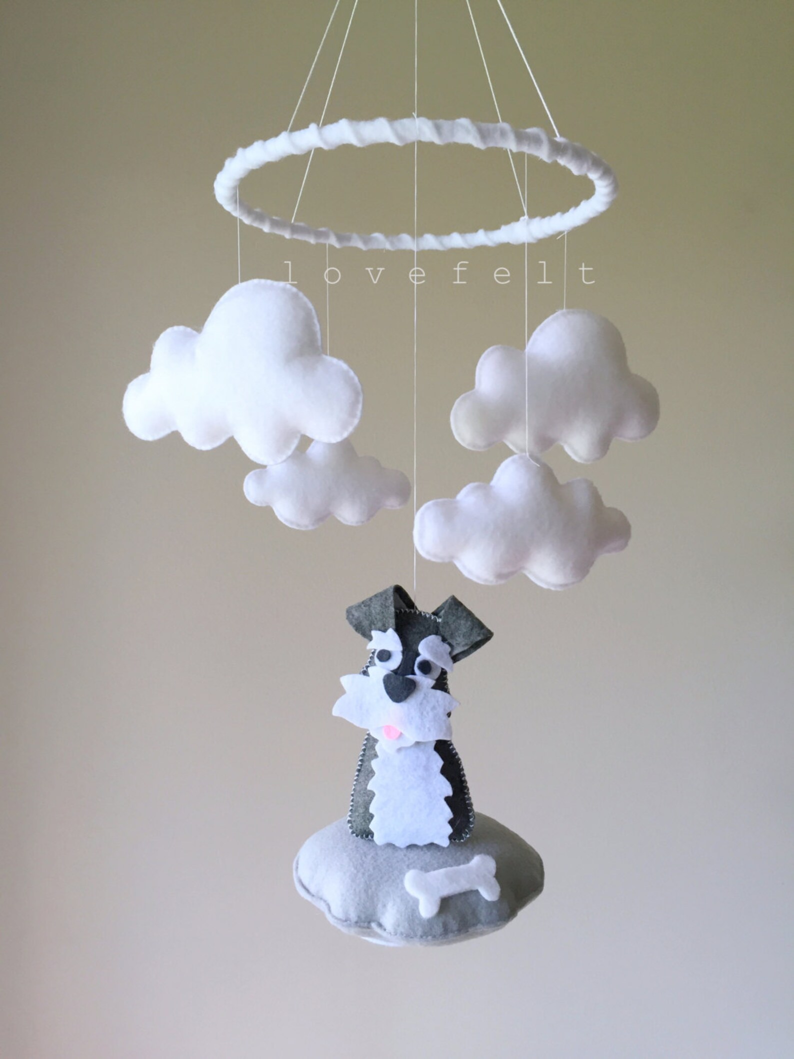 Felt Mobile - Dog Baby Mobile - Dog Mobile - Baby Mobile Dog ...