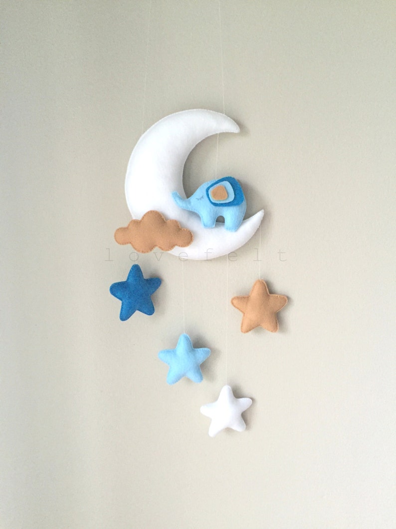 Baby Mobile - Mobile Moon - Elephant Mobile - Crib Mobile Elephant ...
