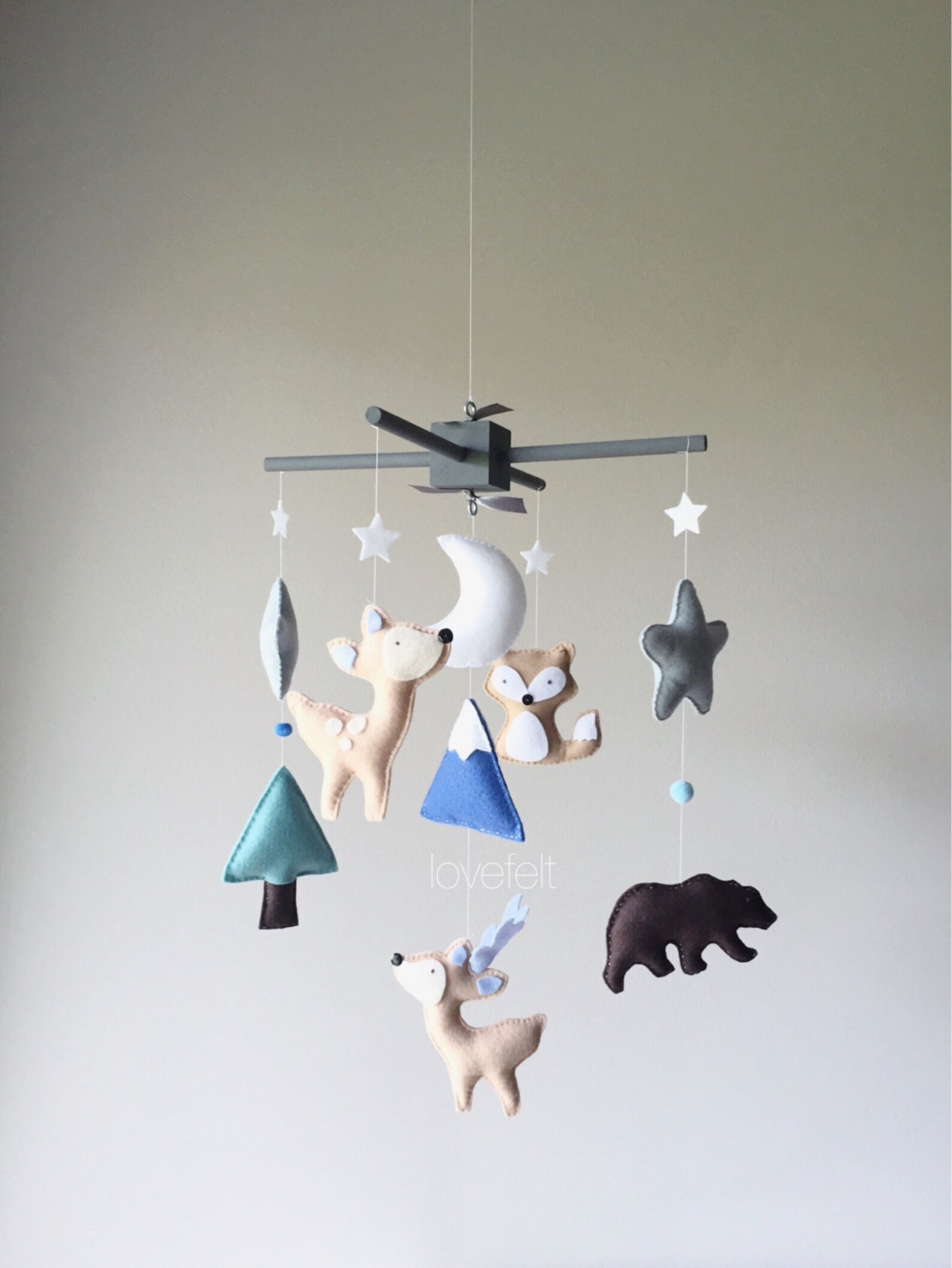 Woodland Animals Baby Mobile – Gender Neutral Nursery- Deer, Bear, Fox ...