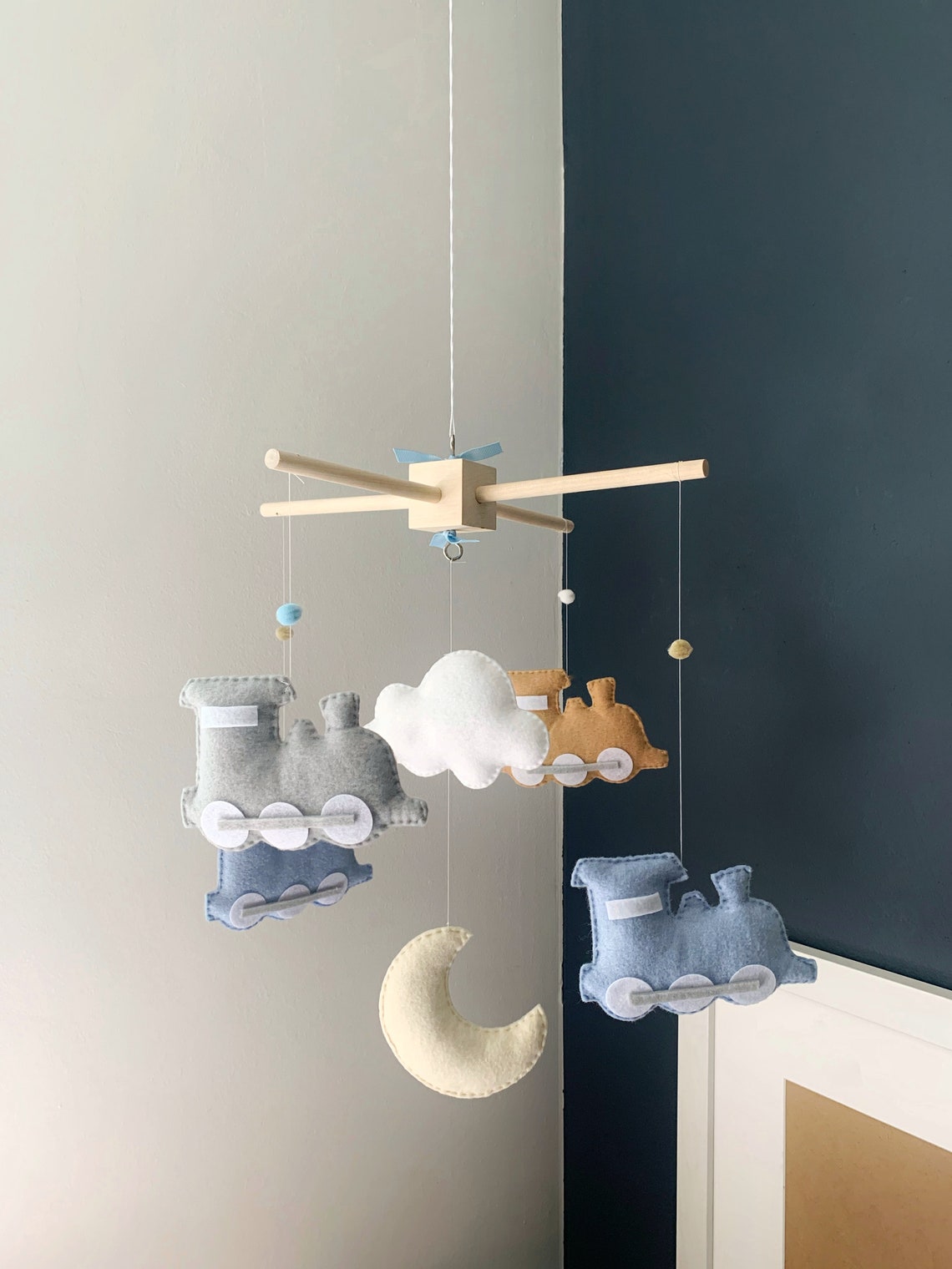 Baby Mobile -baby Crib Mobile - Train Mobile - Train Baby Mobile - Crib ...