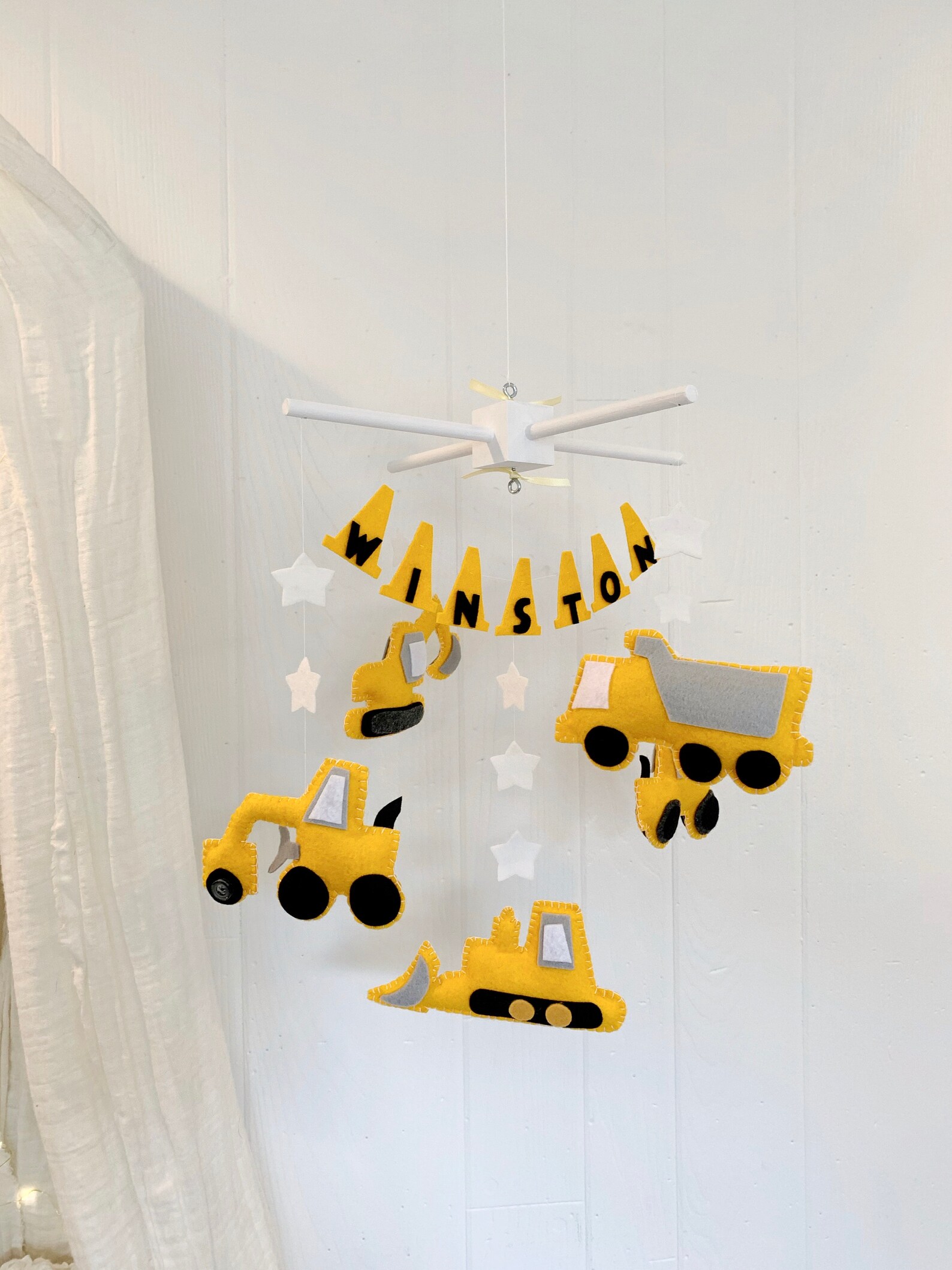 Baby Mobile Construction Baby Nursery Baby Crib Mobile Baby Decor ...