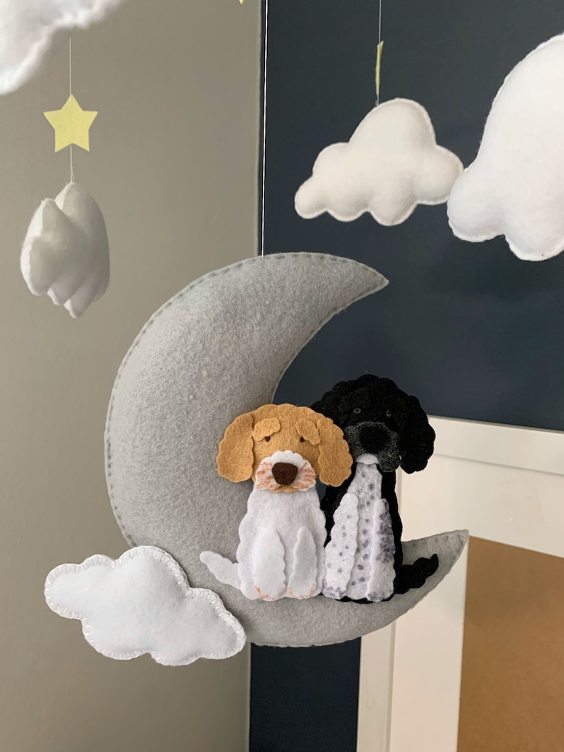 Baby Mobile Dogs - Dog Mobile - Nursery Decor Dogs - Moon Baby Mobile ...
