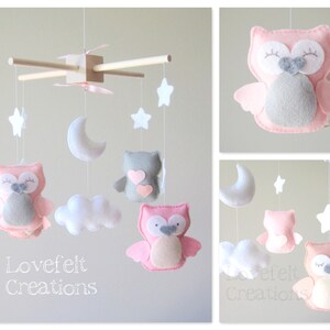 Felt Owl Baby Mobile – Handmade Nursery Decor - Woodland Mobile Girl - Etsy