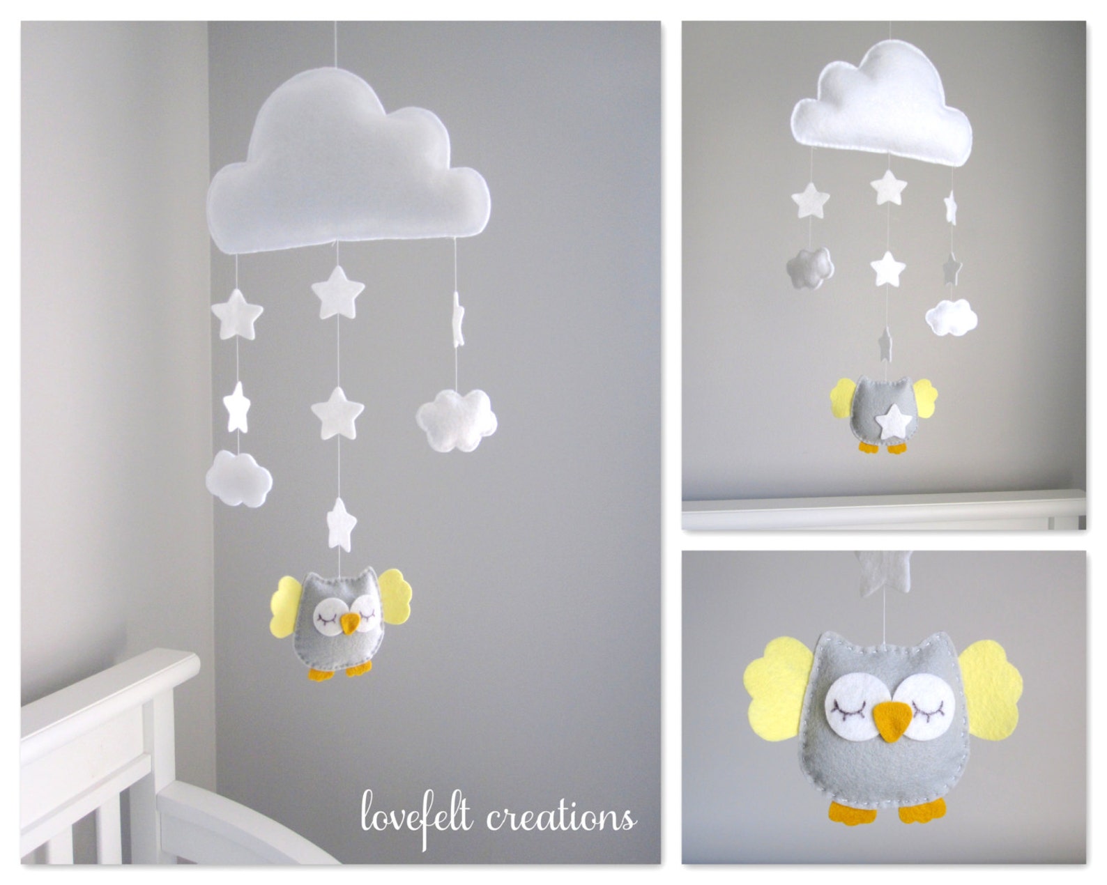 Felt Owl Baby Mobile – Cloud Nursery Decor - Etsy