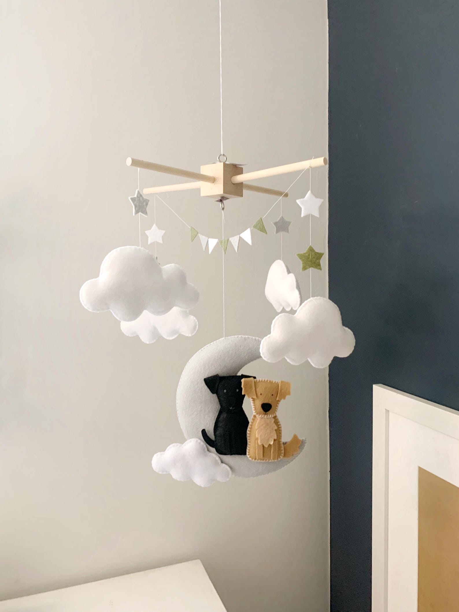 Baby Mobile Dogs - Dog Mobile - Nursery Decor Dogs - Moon Baby Mobile ...