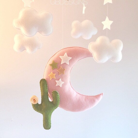 Baby mobile Moon mobile desert mobile Stars and clouds | Etsy
