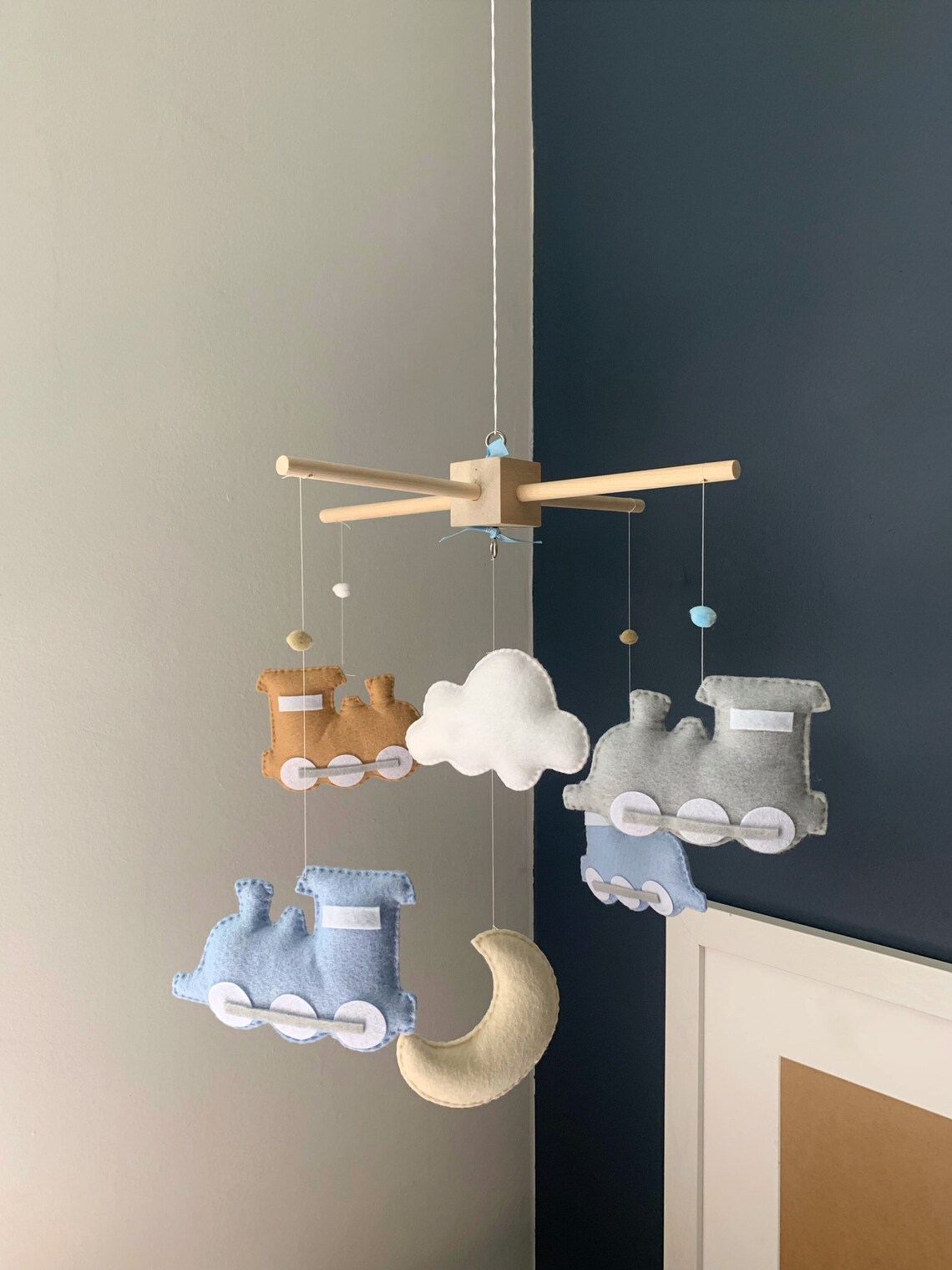 Baby Mobile -baby Crib Mobile - Train Mobile - Train Baby Mobile - Crib ...