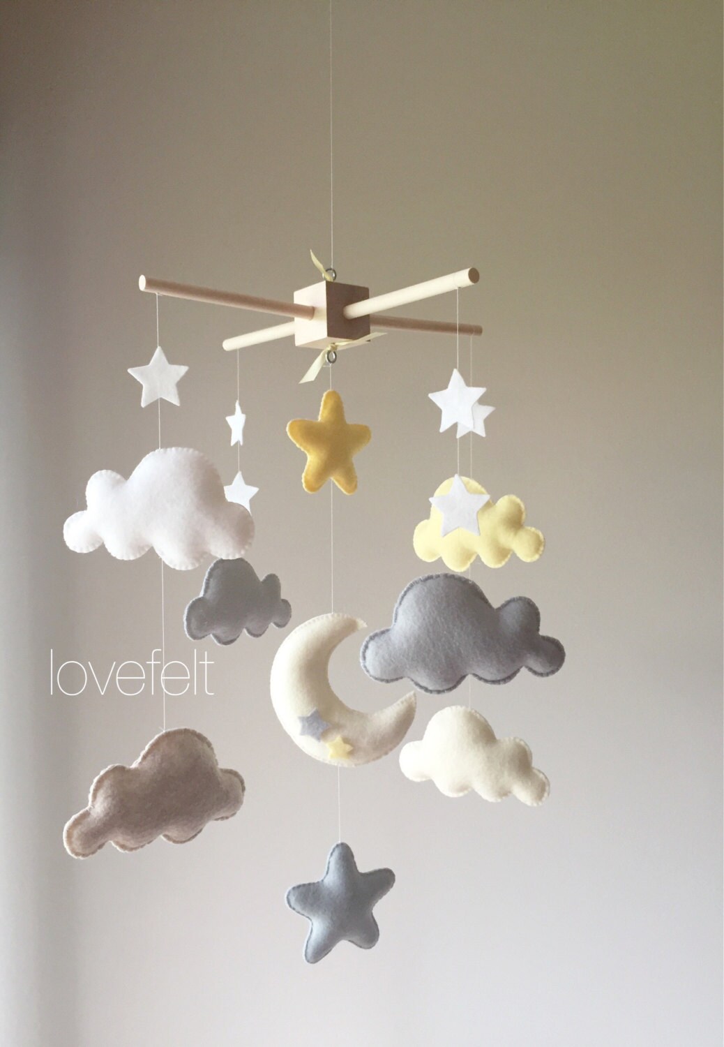 Gender Neutral Baby Mobile Cloud Mobile Clouds and Stars | Etsy