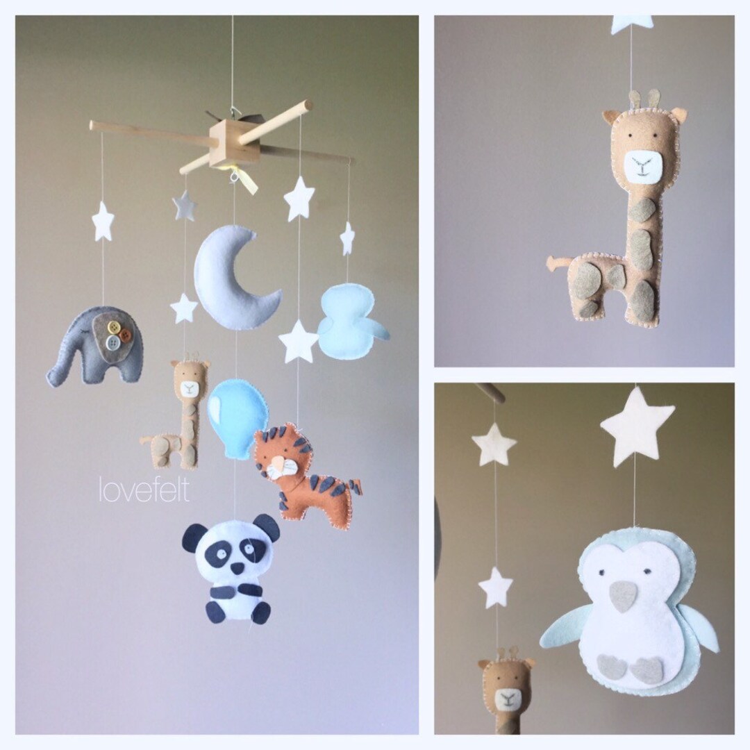 Felt Mobile - Baby Mobile - Baby Mobile Zoo - Jungle Mobile - Baby ...